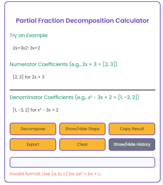 Partial Fraction Calculator for Easy Solutions