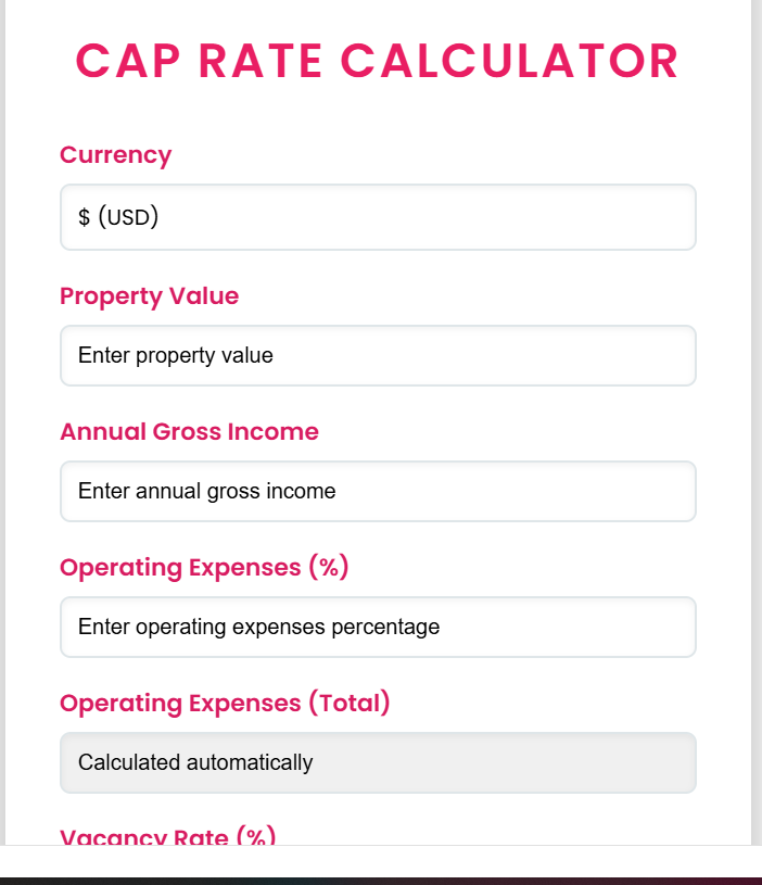 Best Cap Rate Calculator FREE
